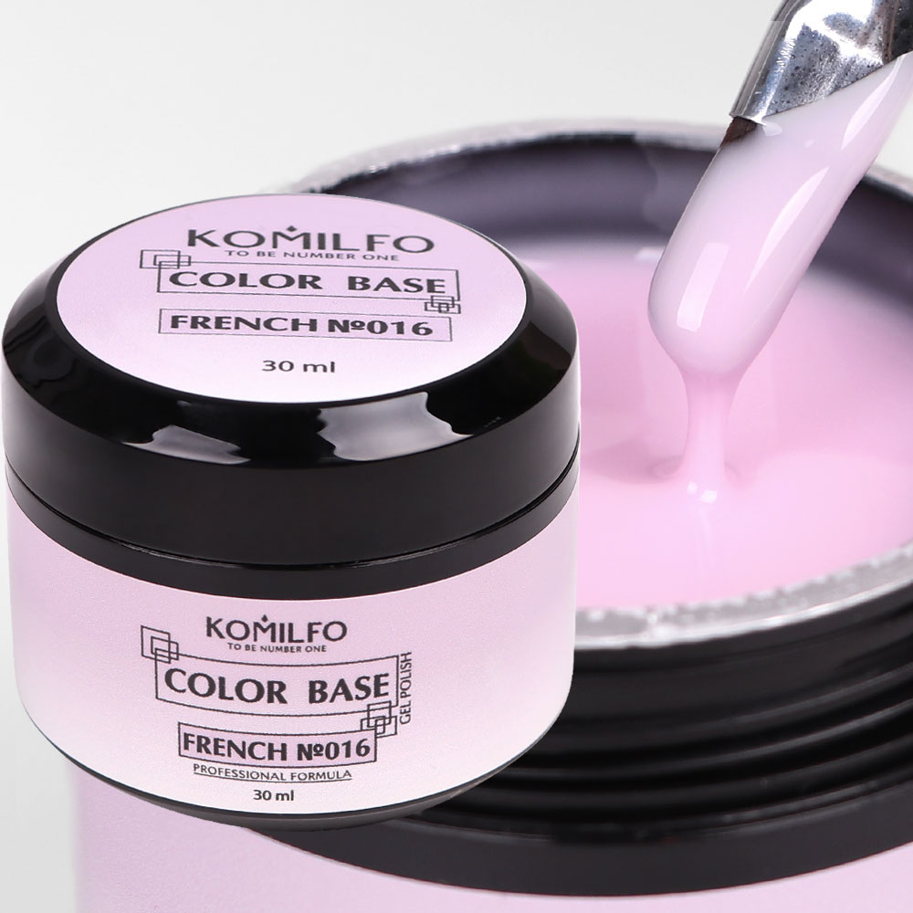 Komilfo Color Base French Френч база 016, 30 мл (без кисточки) | Купить в Украине - Amoreshop