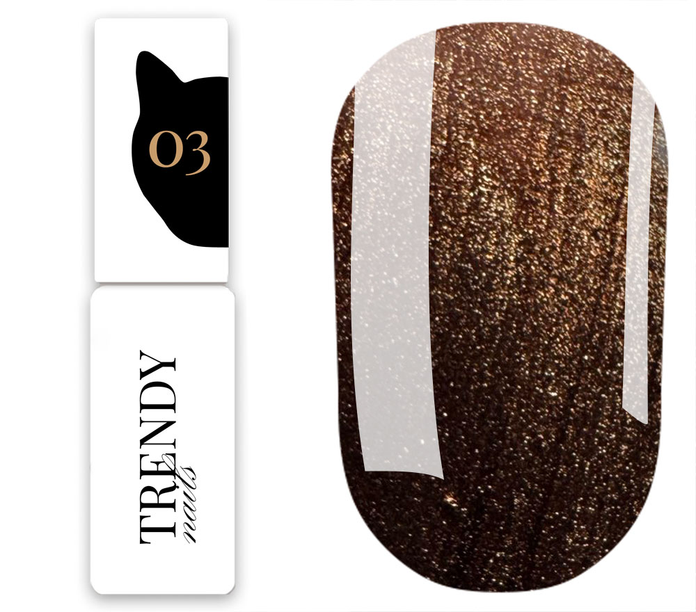 Trendy Nails Гель-лак Gel polish «Сat’s Eye» Gold Color №3 HEMA/TPO ...