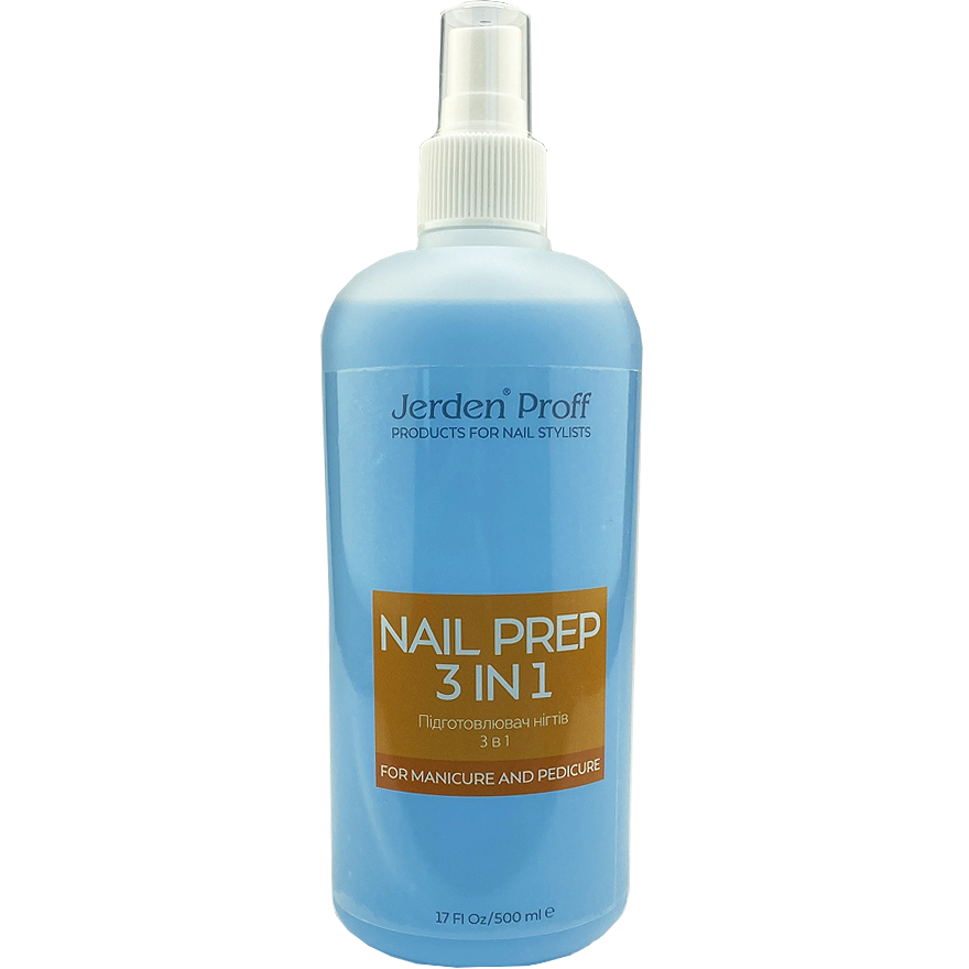 Jerden Proff Nail Prep 3 в 1 антисептичний, антигрибковий і знежирюючий засіб для нігтів, 500 мл